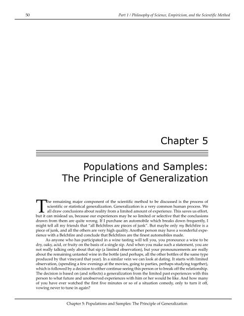 Chapter 5 Populations and Samples: The Principle of ... - CIOS