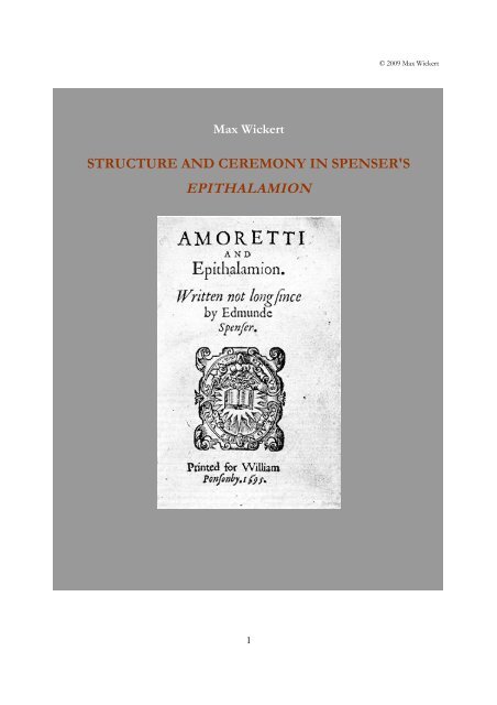 EPITHALAMION - Outriders Poetry Project