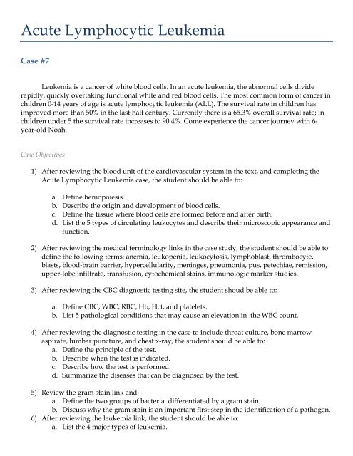 Acute Lymphocytic Leukemia Case #7