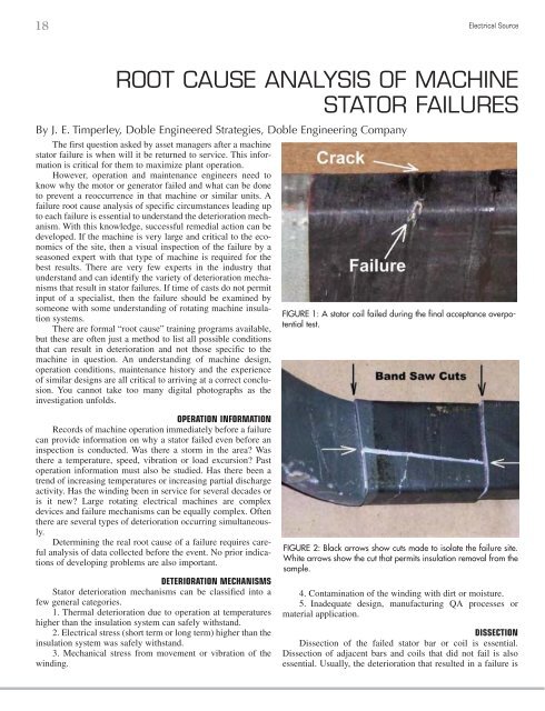 Root Cause Analysis of Machine Stator Failures - Electrical Source ...