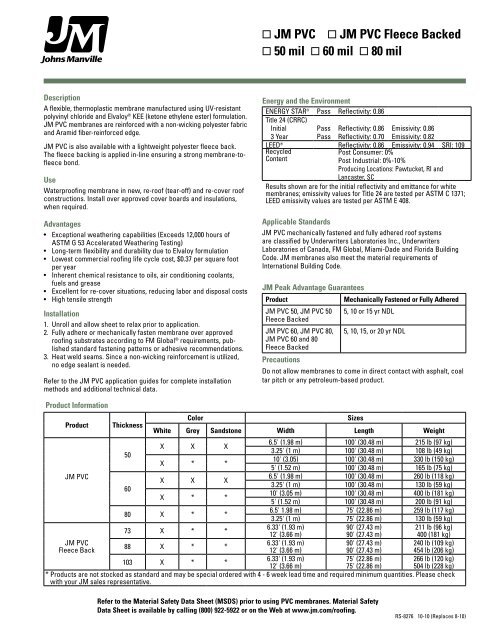 JM PVC Fleece Backed
