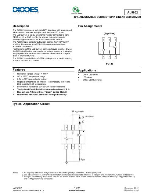AL5802 - Diodes, Inc.