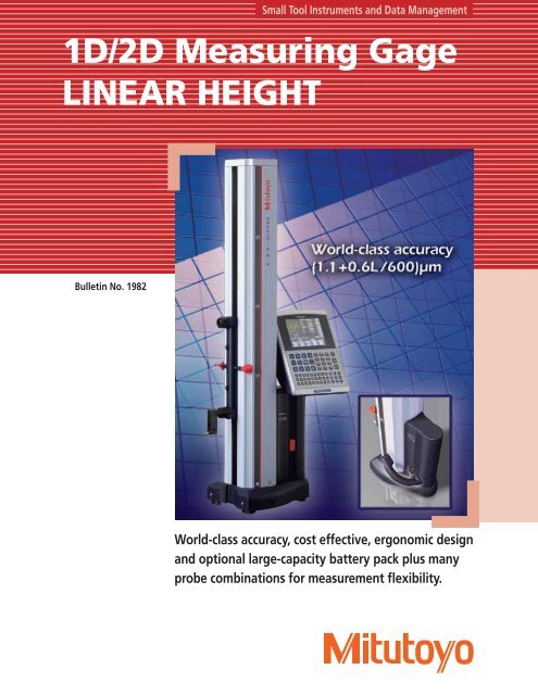 1D/2D Measuring Gage LINEAR HEIGHT - Mitutoyo America ...