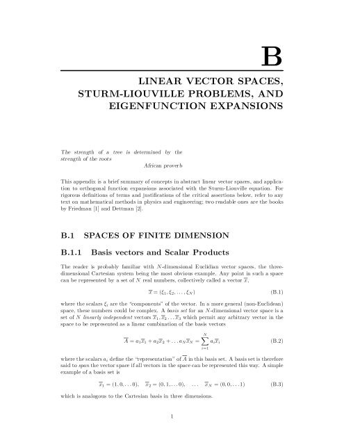 Linear Vector Spaces Sturm Liouville Problems And Eigenfunction