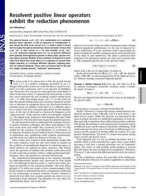 Resolvent positive linear operators exhibit the reduction phenomenon