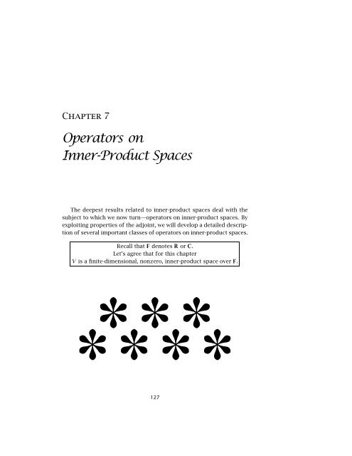 Operators on Inner-Product Spaces - Linear Algebra Done Right