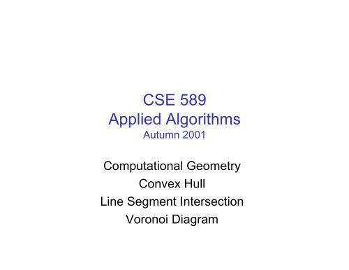 Computational Geometry Convex Hull Line Segment Intersection