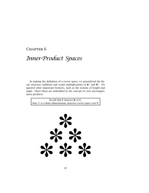 Inner-Product Spaces - Linear Algebra Done Right Inner-Product Spaces - Linear Algebra Done Right