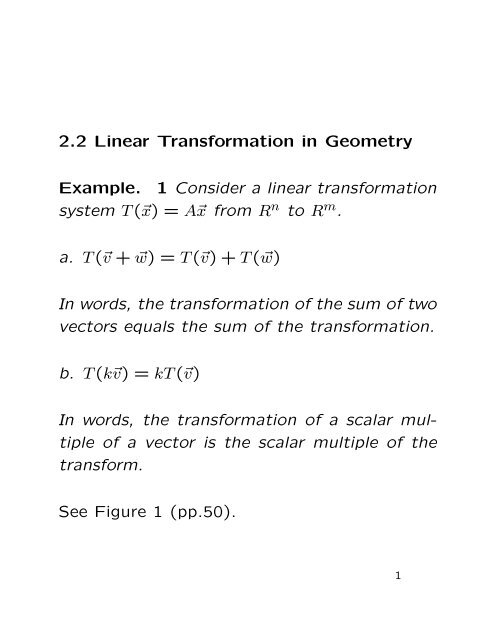 2 2 Linear Transformation In Geometry Example 1 Consider A Linear