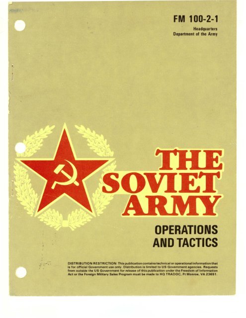 The Soviet Army: Operations and Tactics