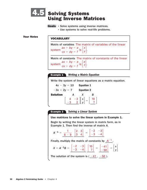 Solving Linear Equations Using Inverse Matrices Tessshebaylo