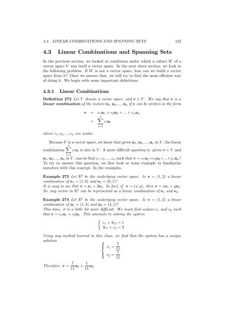 4 3 Linear Combinations And Spanning Sets
