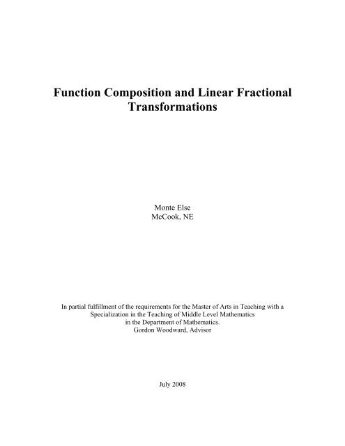 Function Composition And Linear Fractional Transformations