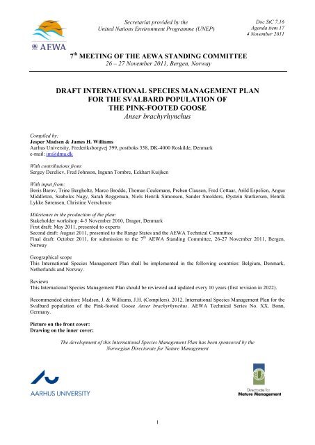 International flyway management plan for the Svalbard ... - AEWA