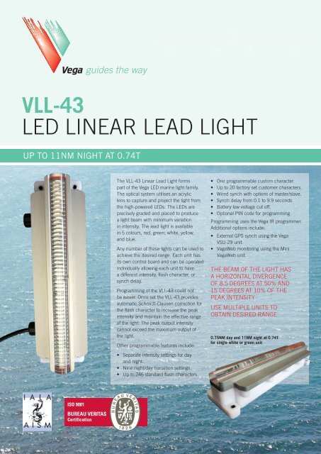 VLL-43 LED LINEAR LEAD LIGHT - Vega Lights