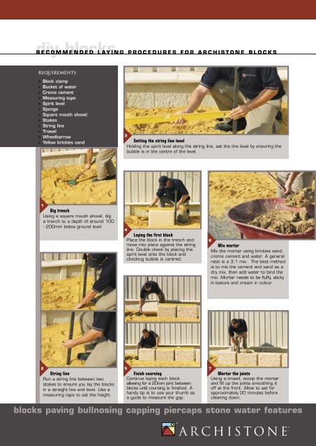 Recommended Laying Procedures for Archistone Blocks