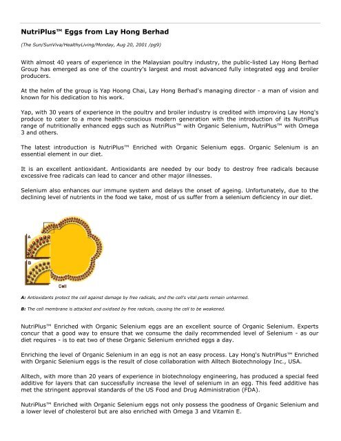 NutriPlus™ Eggs from Lay Hong Berhad