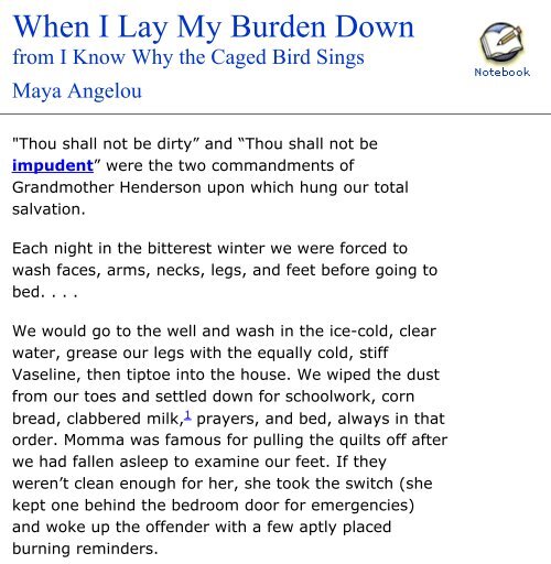 When I Lay My Burden Down - Nexuslearning.net