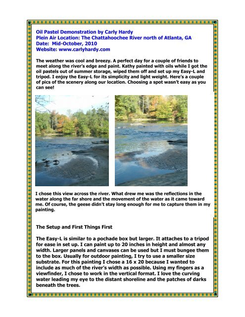 Plein Air Demonstration by Carly Hardy - Oil Pastel Society