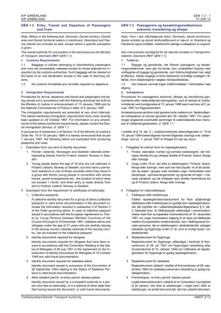 GEN 1.3 Entry, Transit and Departure of Passengers - Trafikstyrelsen