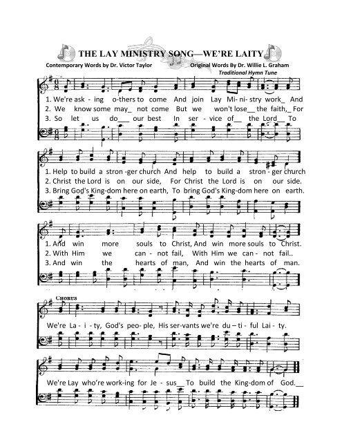 THE LAY MINISTRY SONG—WE'RE LAITY