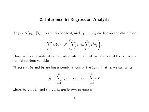 2. Inference in Regression Analysis