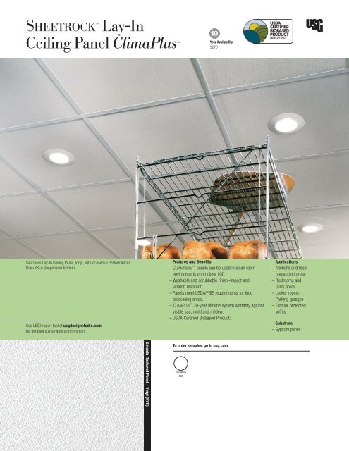 Sheetrock Lay-In Ceiling Panel ClimaPlus - SC1820