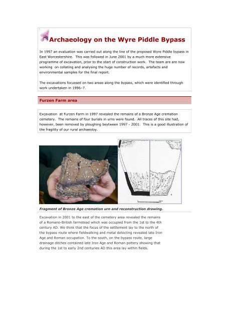 Archaeology on the Wyre Piddle Bypass