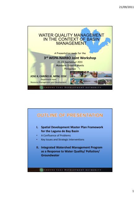 WATER QUALITY MANAGEMENT IN THE CONTEXT OF BASIN MANAGEMENT - WEPA