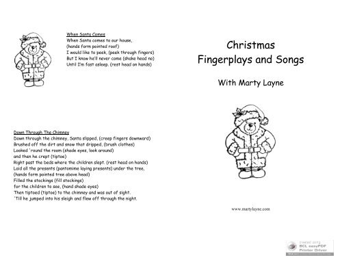 Christmas Fingerplays and Songs - Marty Layne