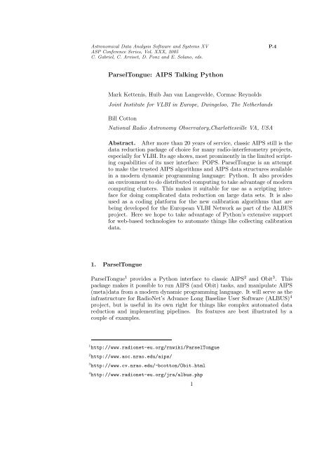 ParselTongue: AIPS Talking Python - Jive