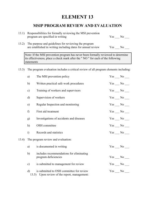 ELEMENT 13 MSIP PROGRAM R ELEMENT 13 MSIP PROGRAM R