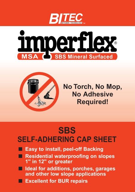 SELF-ADHERING CAP SHEET - BITEC, Bitumen Technology