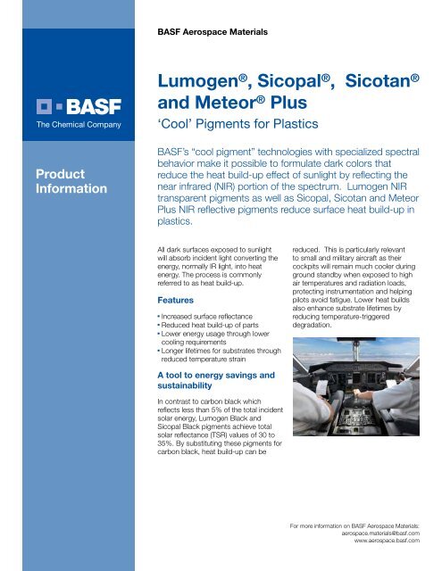 Lumogen®, Sicopal®, Sicotan® and Meteor® Plus - Aerospace ...