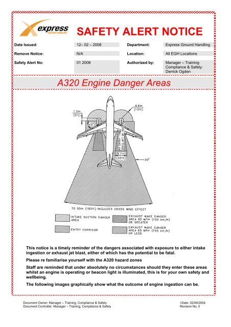 A320 Engine Danger Areas - AAGSC