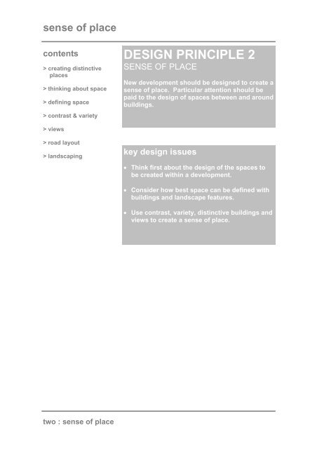 principle two sense of place