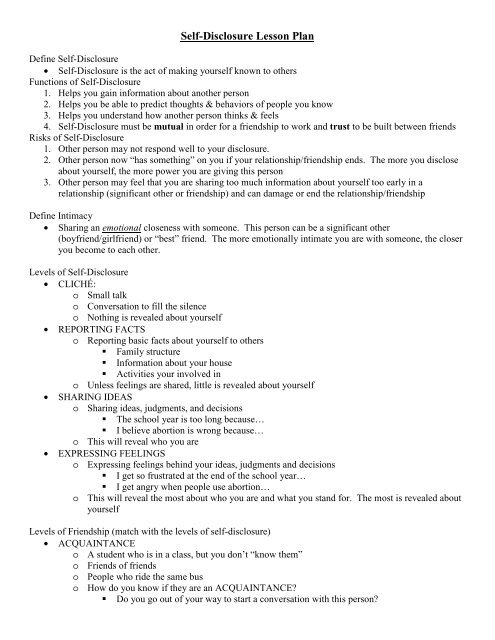 Self-Disclosure Notes & Worksheet - Independent School District 196