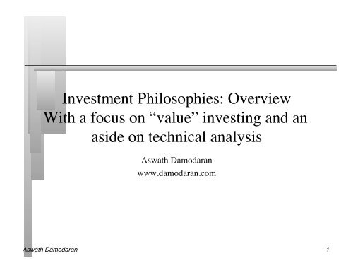 Investment Philosophies: Overview With a focus on ... - CFA Institute
