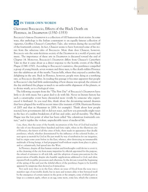 Giovanni Boccaccio, Effects of the Black Death on