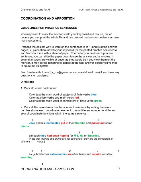Coordination and apposition - Grammar Once And For All