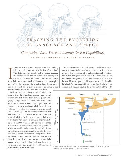 tracking the evolution of language and speech - Cognitive, Linguistic ...