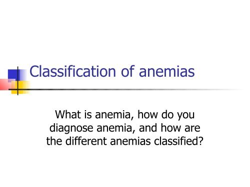 Classification of anemias