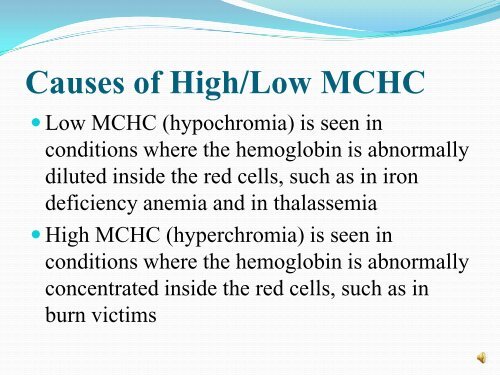 Causes of High/Low MCHC