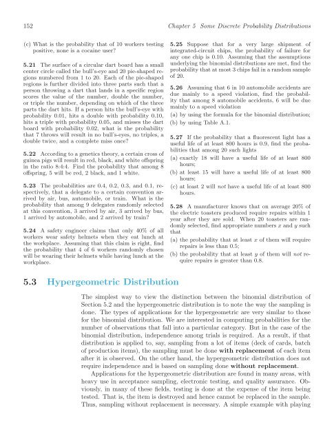 5.3 Hypergeometric Distribution