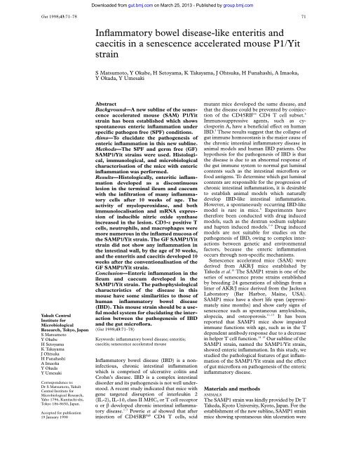 Inflammatory bowel disease-like enteritis and caecitis in a ... - Gut