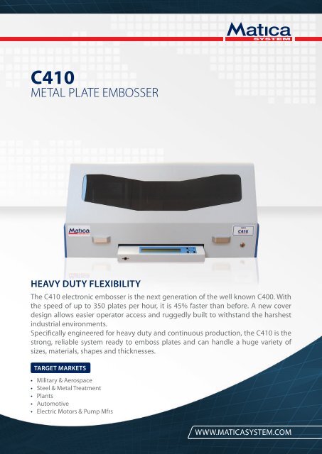 METAL PLATE EMBOSSER - Matica System