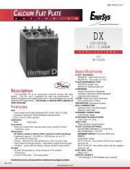 BATTERY RACK SELECTION GUIDE - EnerSys