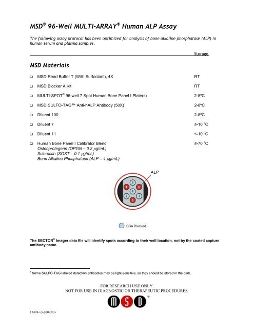 Alkaline Phosphatase Assay - Human - Product Insert - Meso Scale ...