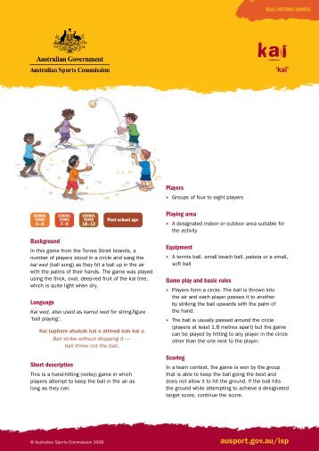 Traditional Indigenous Games ausport.gov.au/isp - Australian Sports ...