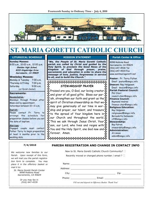 ST. MARIA GORETTI CATHOLIC CHURCH